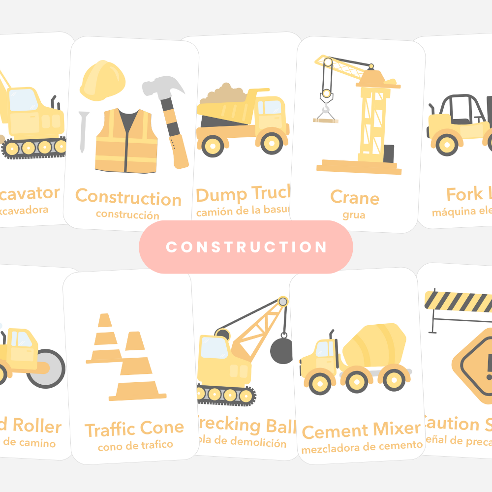 Construction Flashcards – The Baby Abode